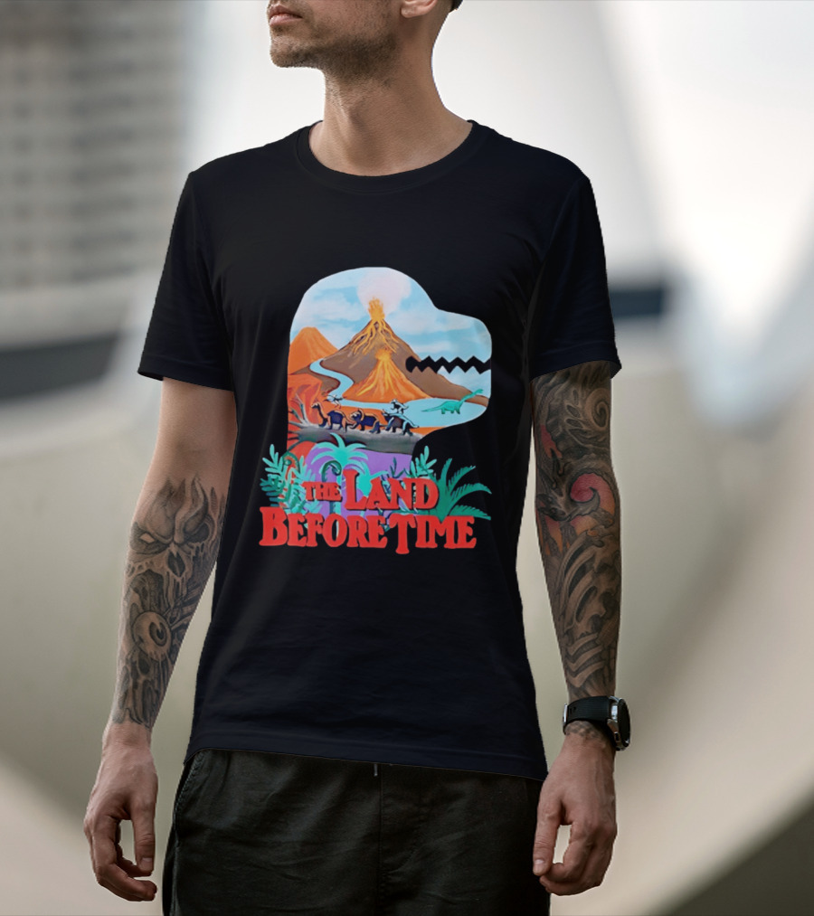 The Land Before Time Dinosaur Volcano Landscape T-Shirt