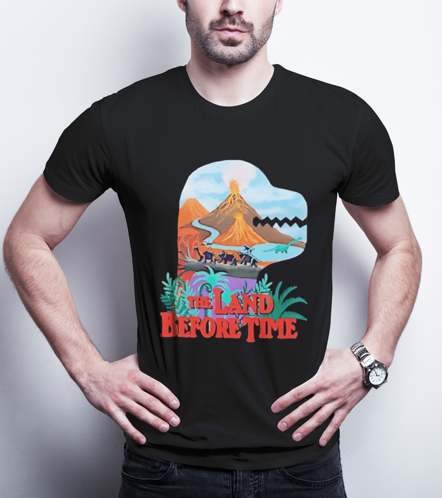 The Land Before Time Dinosaur Volcano Landscape T-Shirt