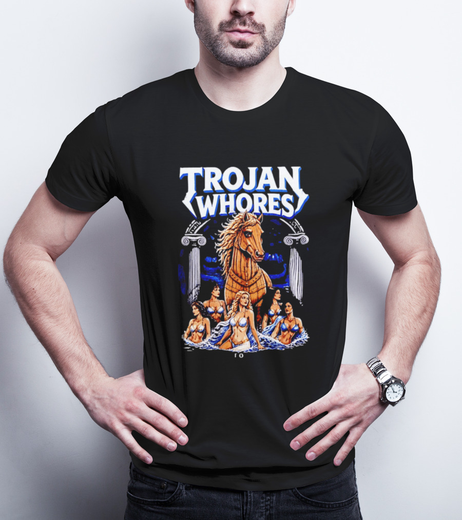 Trojan Whores Wooden Horse Surrounded By Women T-Shirt