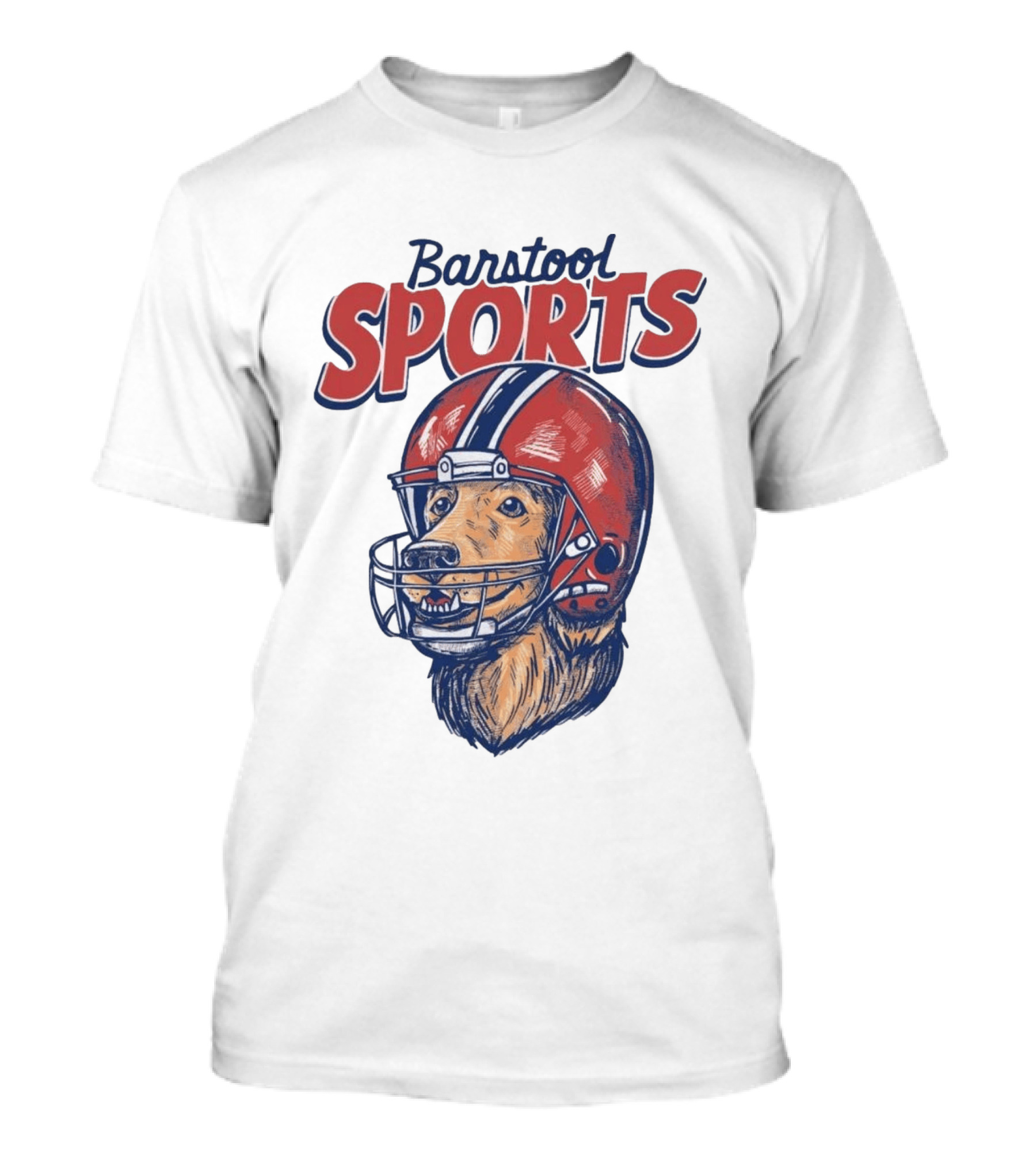 Barstool Sports Helmet Dog Red Football Fan T-Shirt