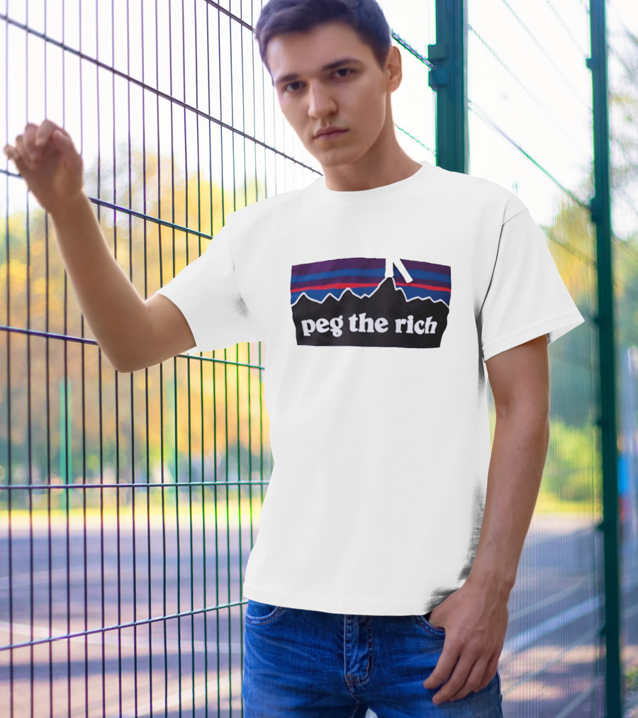 Peg The Rich Satire Mountain Peaks T-Shirt