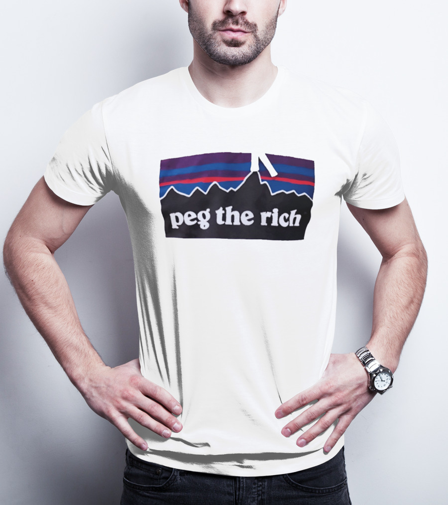 Peg The Rich Satire Mountain Peaks T-Shirt