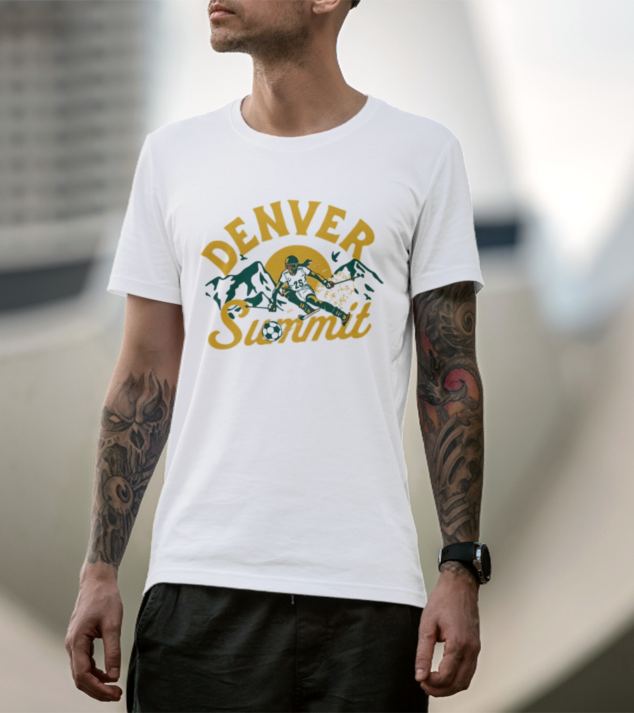Denver Summit Number 25 Skiing Down Mountain Soccer T-Shirt