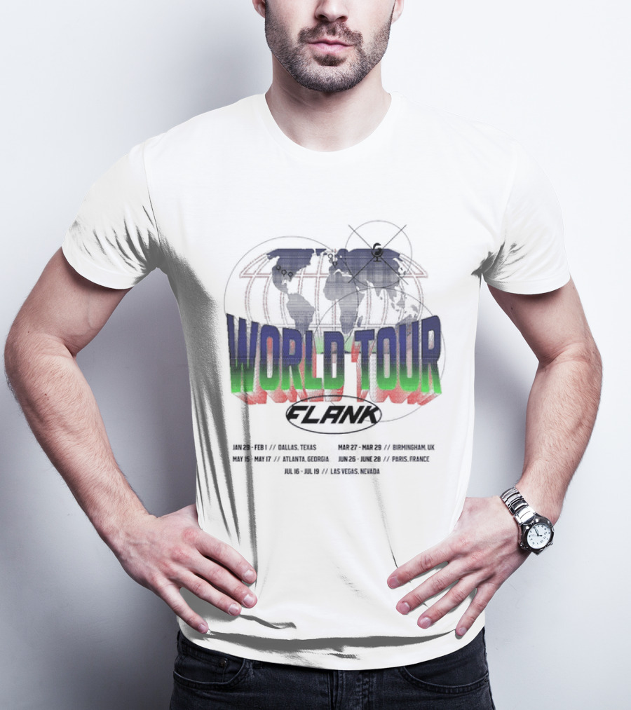 World Tour Flank With Globe And Concert Dates T-Shirt