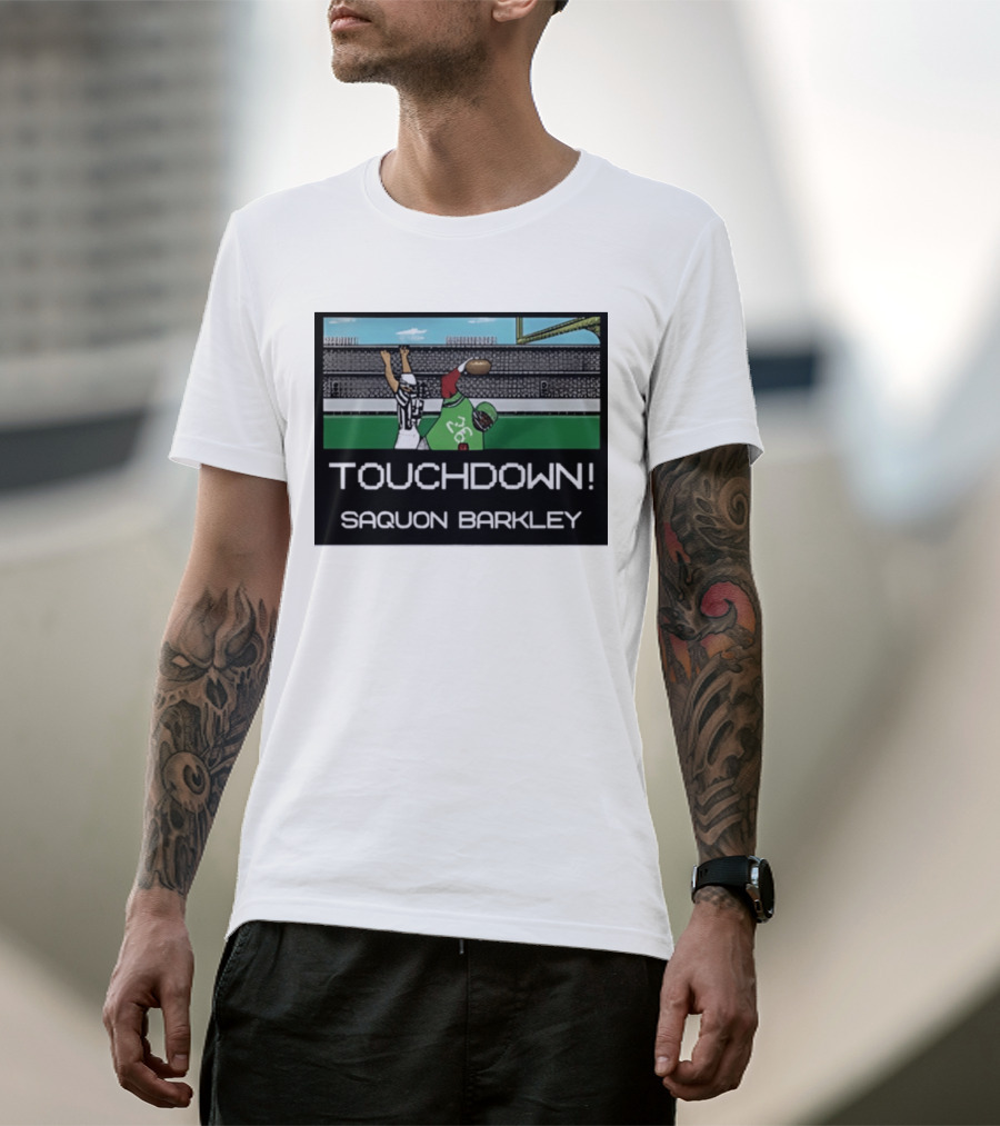 Touchdown Saquon Barkley Pixel Philadelphia Eagles T-Shirt