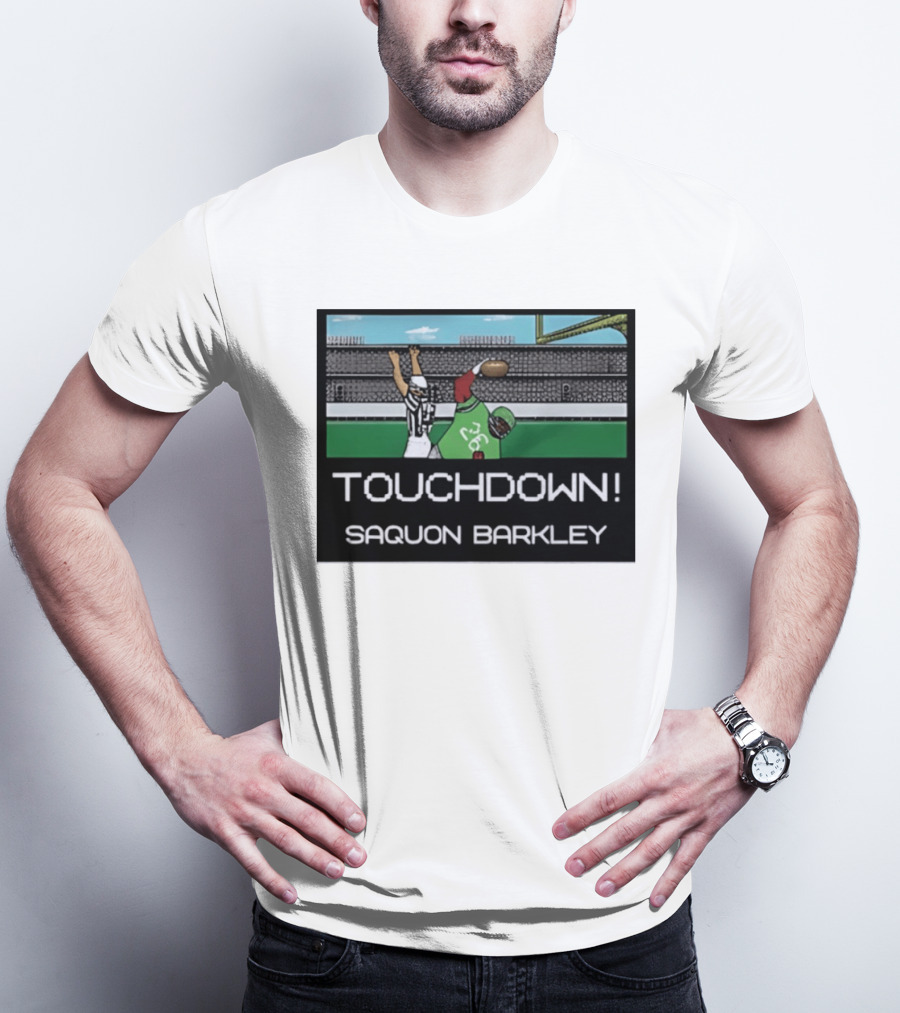 Touchdown Saquon Barkley Pixel Philadelphia Eagles T-Shirt