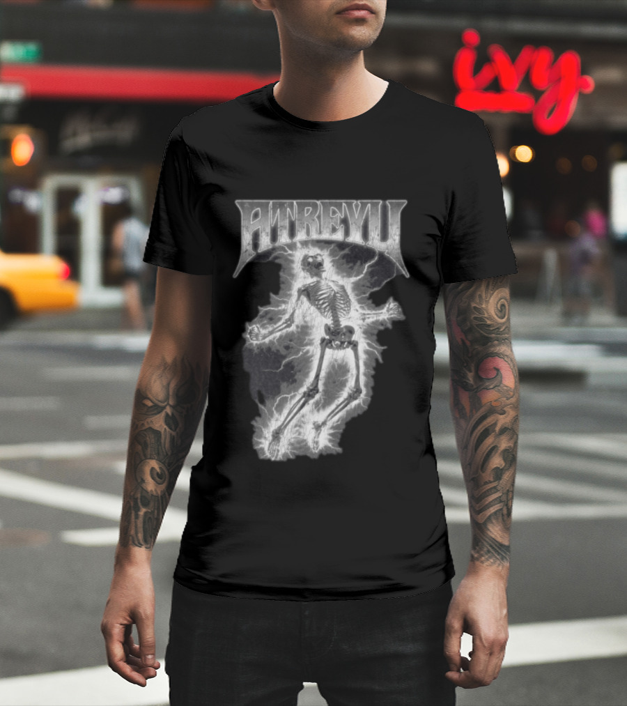 Atreyu Electric Skeleton Lightning Scene T-Shirt