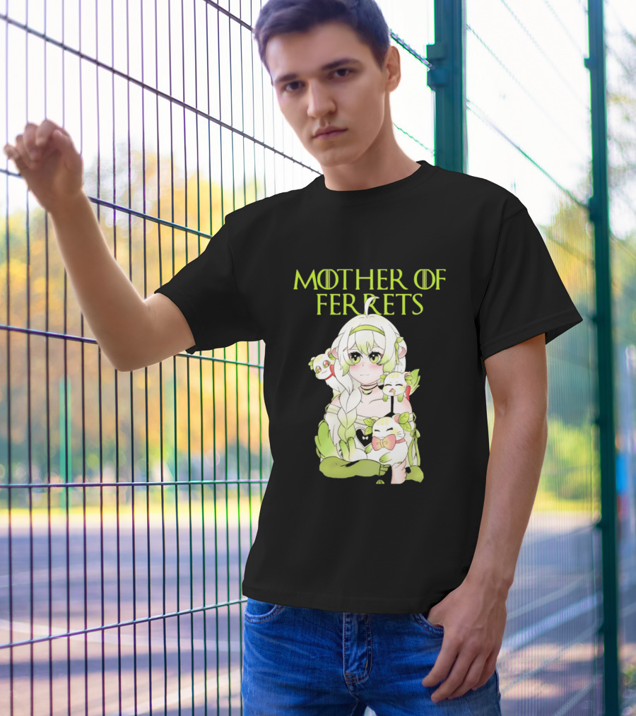 Mother Of Ferrets Anime Girl Ferret Lover Cute Kawaii T-Shirt