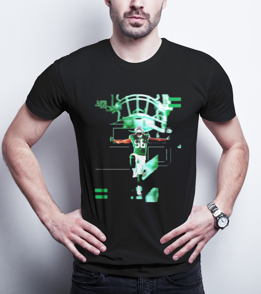 New York Jets 56 Days Til Season Countdown With Football Player And Helmet T-Shirt