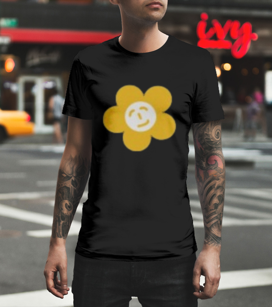 Paperboxmart Store Smiling Yellow Flower Face T-Shirt