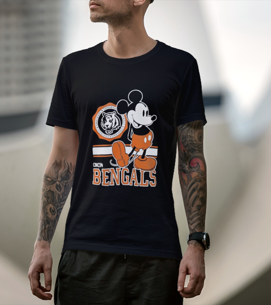 Mickey Mouse Cincinnati Bengals Football Tiger T-Shirt