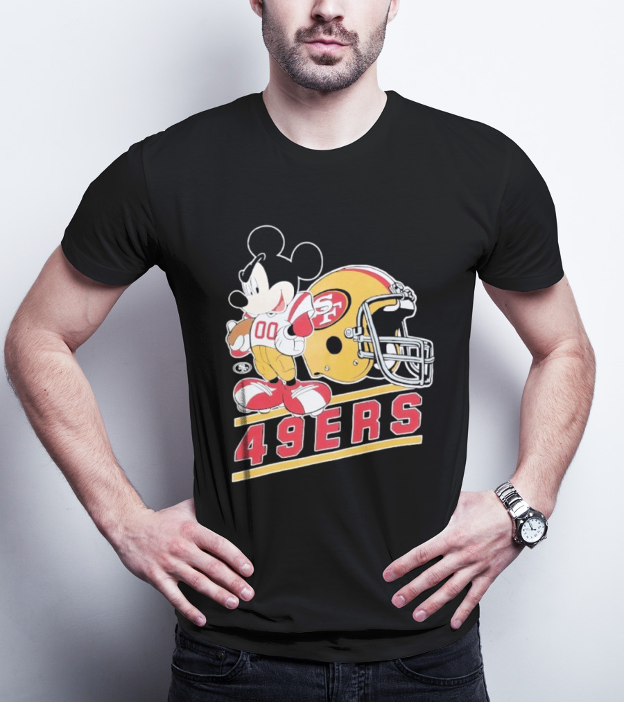 Mickey Mouse With San Francisco 49ers Helmet Football 49ers T-Shirt
