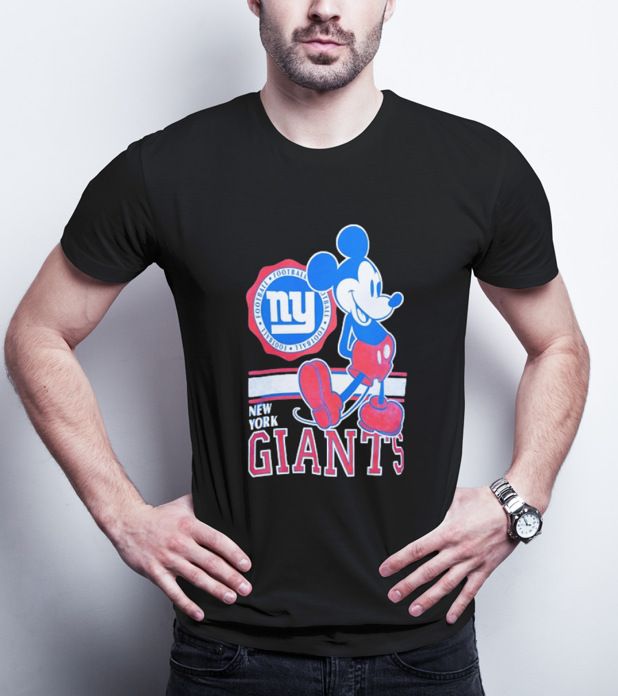 Mickey Mouse New York Giants Football NY Sports Fan T-Shirt