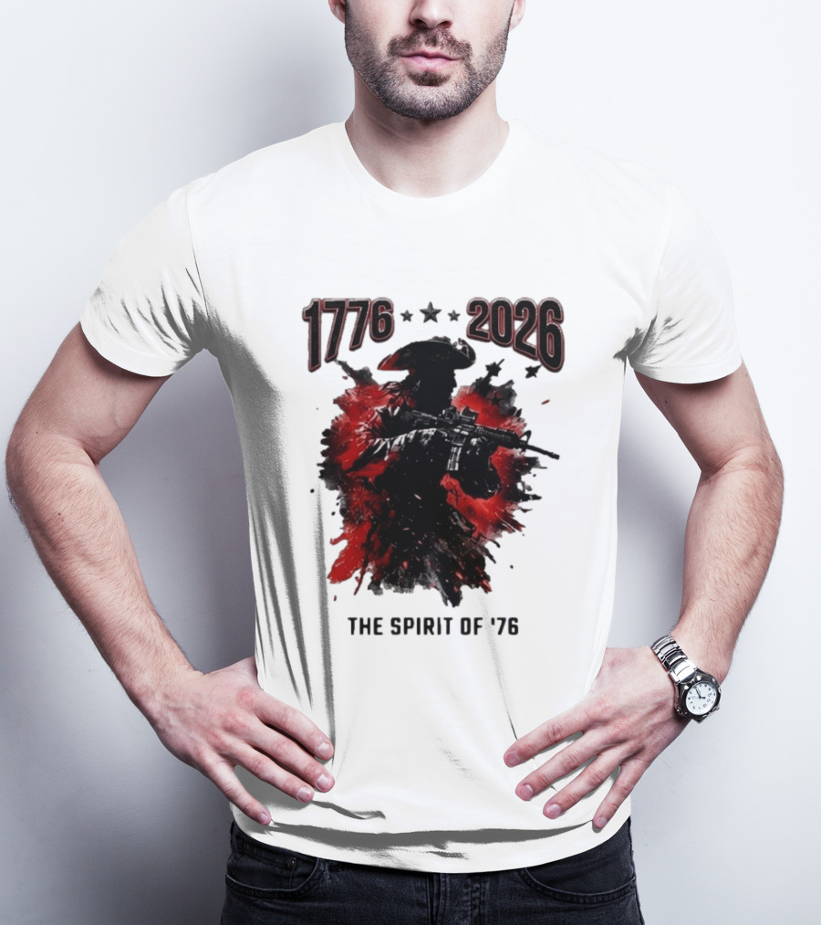 1776 2026 The Spirit Of '76 USA Patriotic Soldier T-Shirt