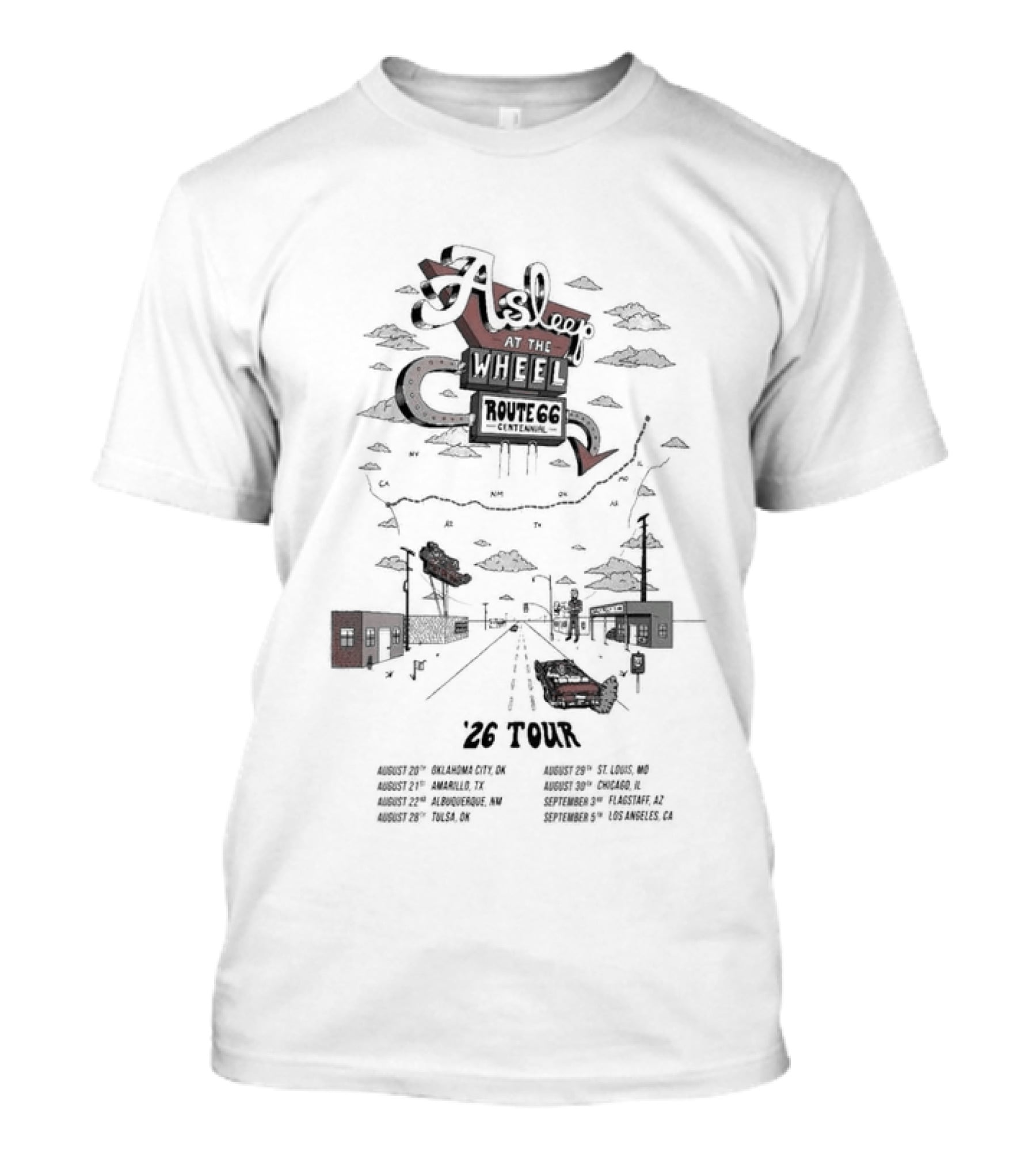 Asleep At The Wheel Tour 2026 Americana Road Trip Texas Nashville Route T-Shirt