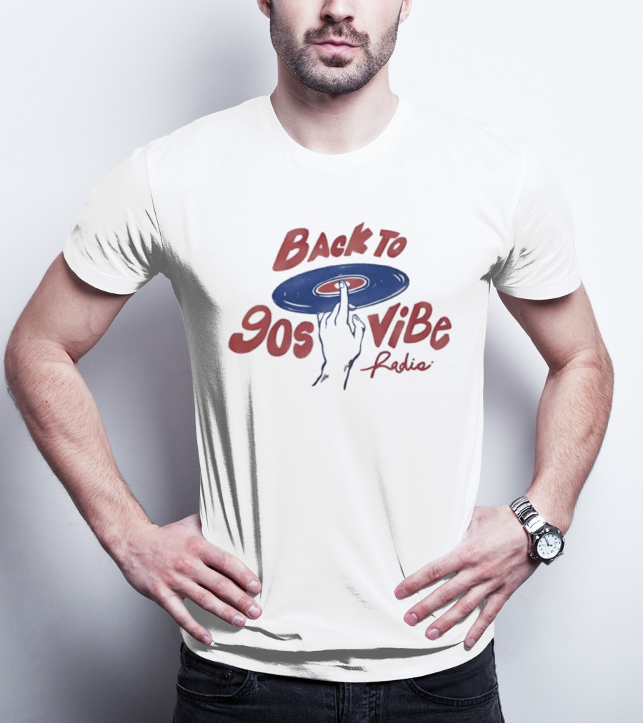 Back To 90s Vibe Radio Spinning Vinyl Hand T-Shirt