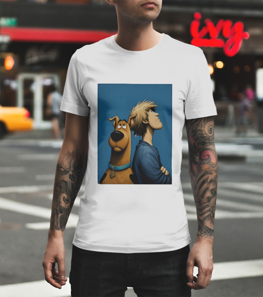 Scooby Doo And Shaggy Rogers Mystery Inc Iconic Cartoon Duo Facing Adventure T-Shirt