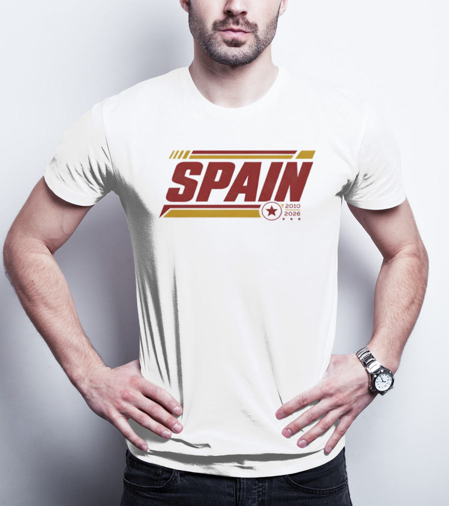 Spain 2010 2026 Sports Football Star T-Shirt
