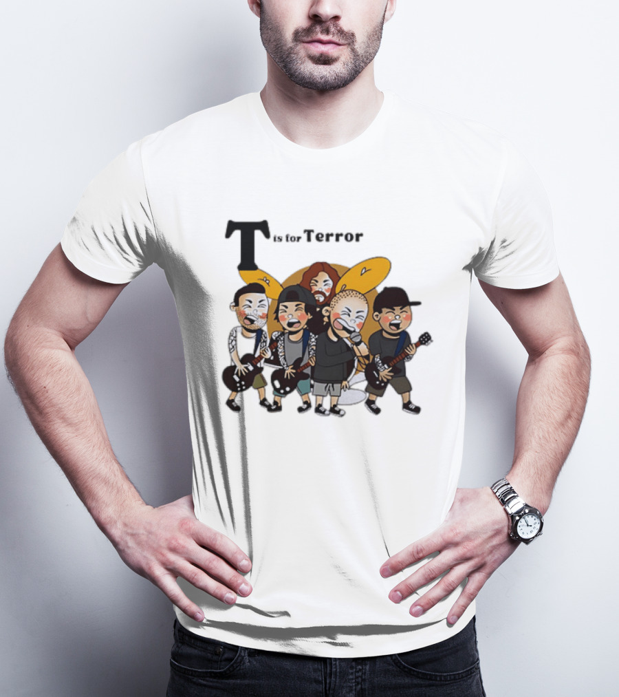 T Is For Terror Cartoon Punk Rock Band Music T-Shirt