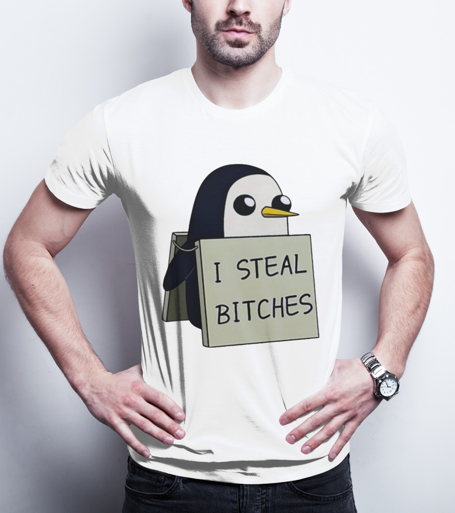 Gunter The Penguin I Steal Bitches Adventure Time Iconic Character Humor T-Shirt