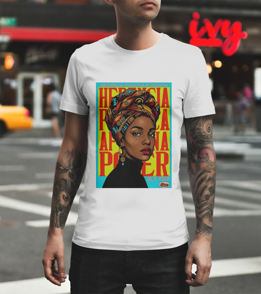 Herencia Pacifica Africana Power Blk Pwr Narez Wear T-Shirt
