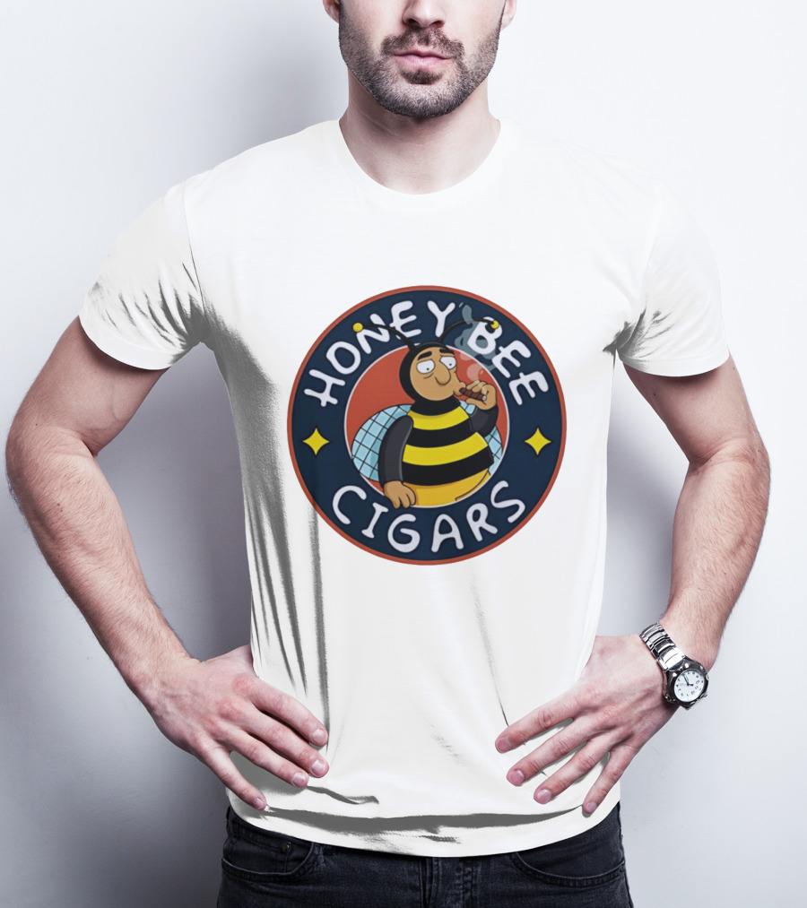 Honey Bee Cigars Smoking Cartoon Bee T-Shirt