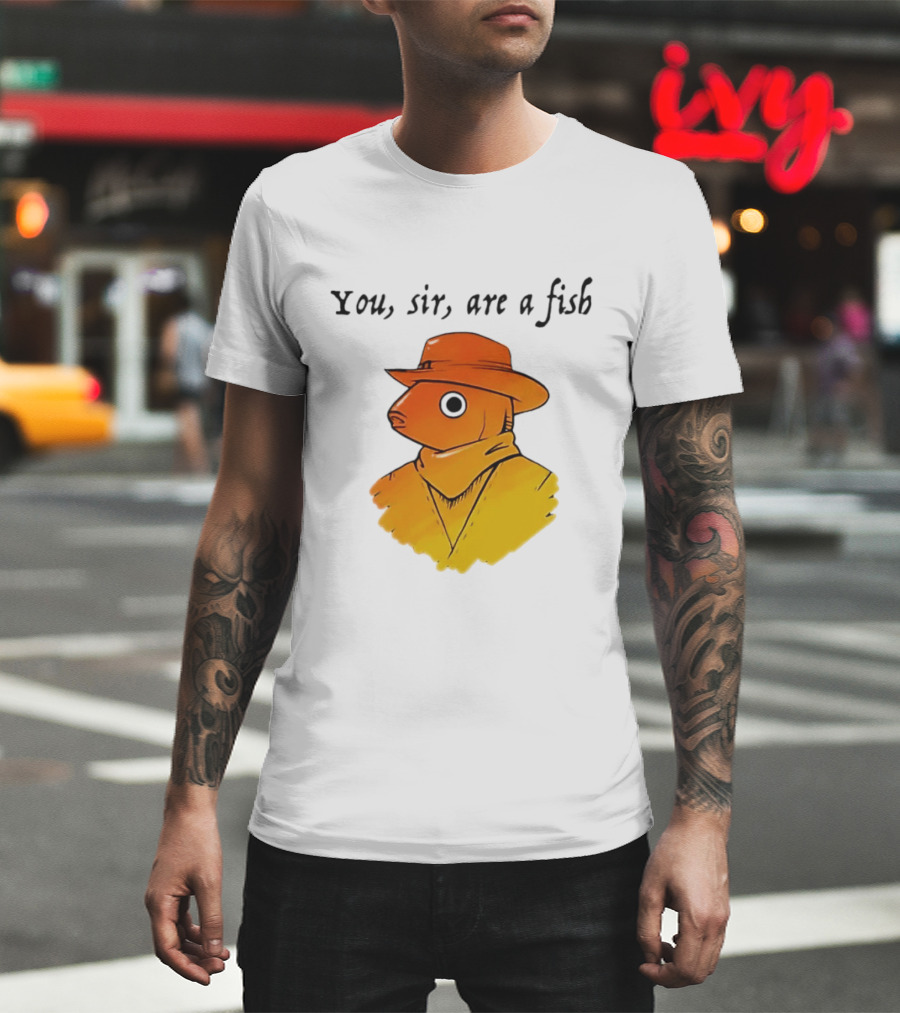 You Sir Are A Fish Cowboy Western Hat And Scarf T-Shirt
