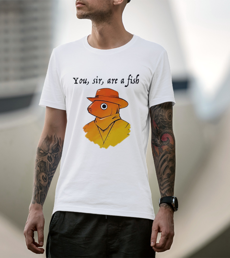 You Sir Are A Fish Cowboy Western Hat And Scarf T-Shirt