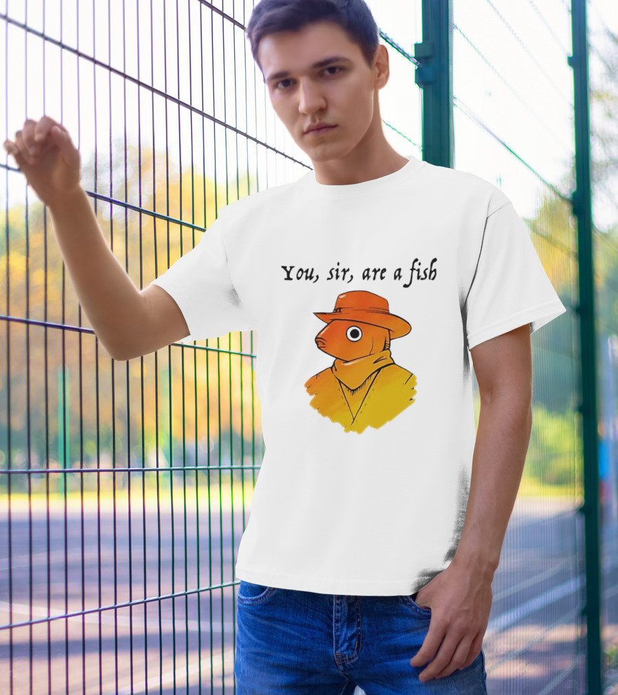 You Sir Are A Fish Cowboy Western Hat And Scarf T-Shirt