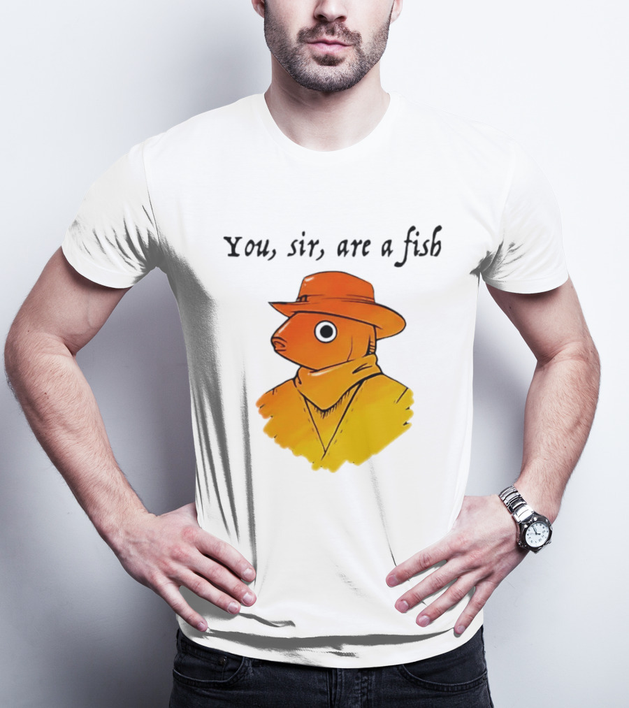 You Sir Are A Fish Cowboy Western Hat And Scarf T-Shirt