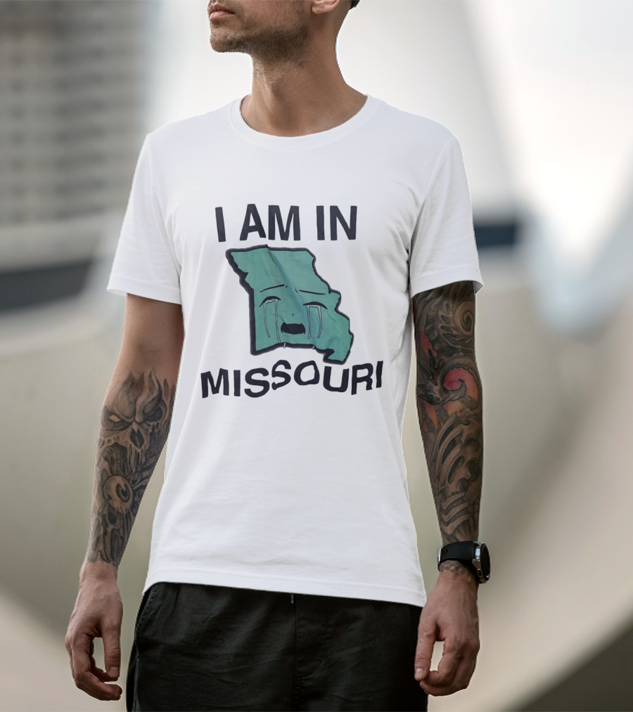I Am In Missouri Crying Map Misery Pun T-Shirt