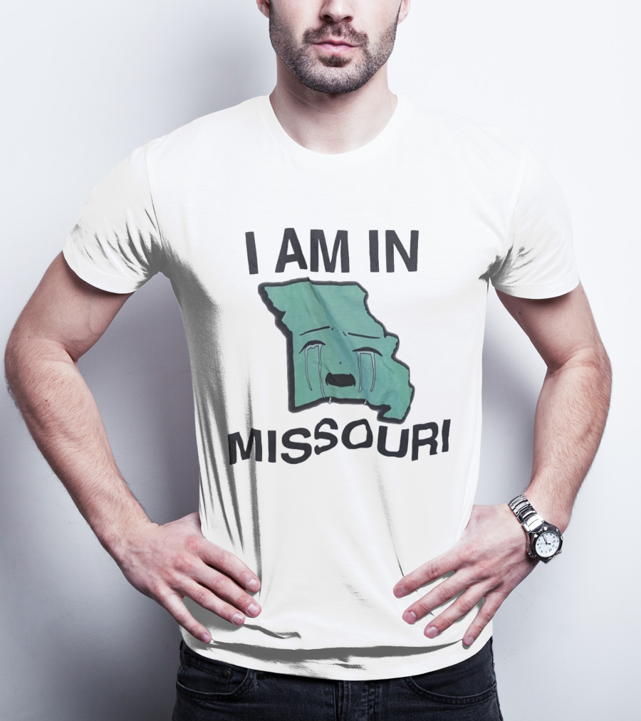 I Am In Missouri Crying Map Misery Pun T-Shirt