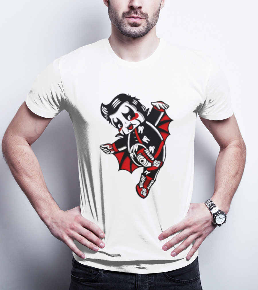 Little Vampire Kewpie Doll With Wings Teeth And Red Details T-Shirt