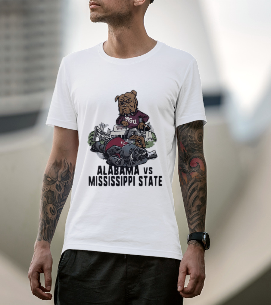 Alabama Vs Mississippi State Bulldogs Football Rivalry Game Day T-Shirt