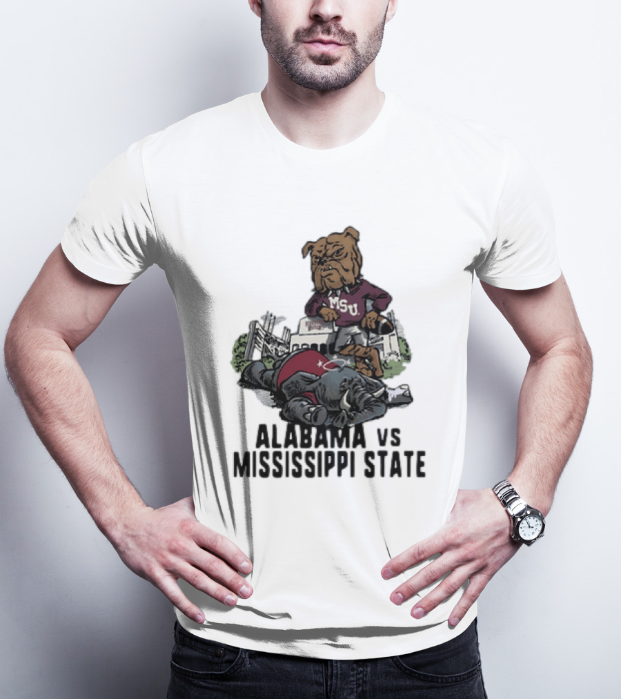 Alabama Vs Mississippi State Bulldogs Football Rivalry Game Day T-Shirt