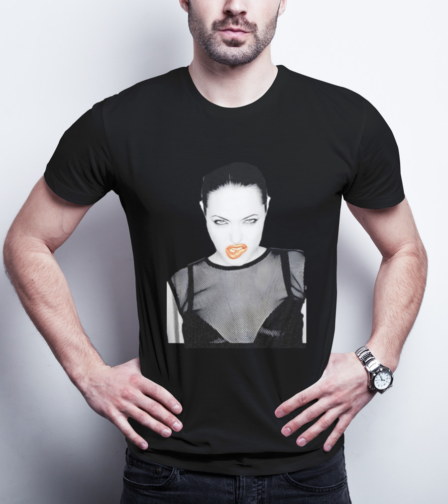 Angelina Jolie Black And White Pop Culture Fashion T-Shirt