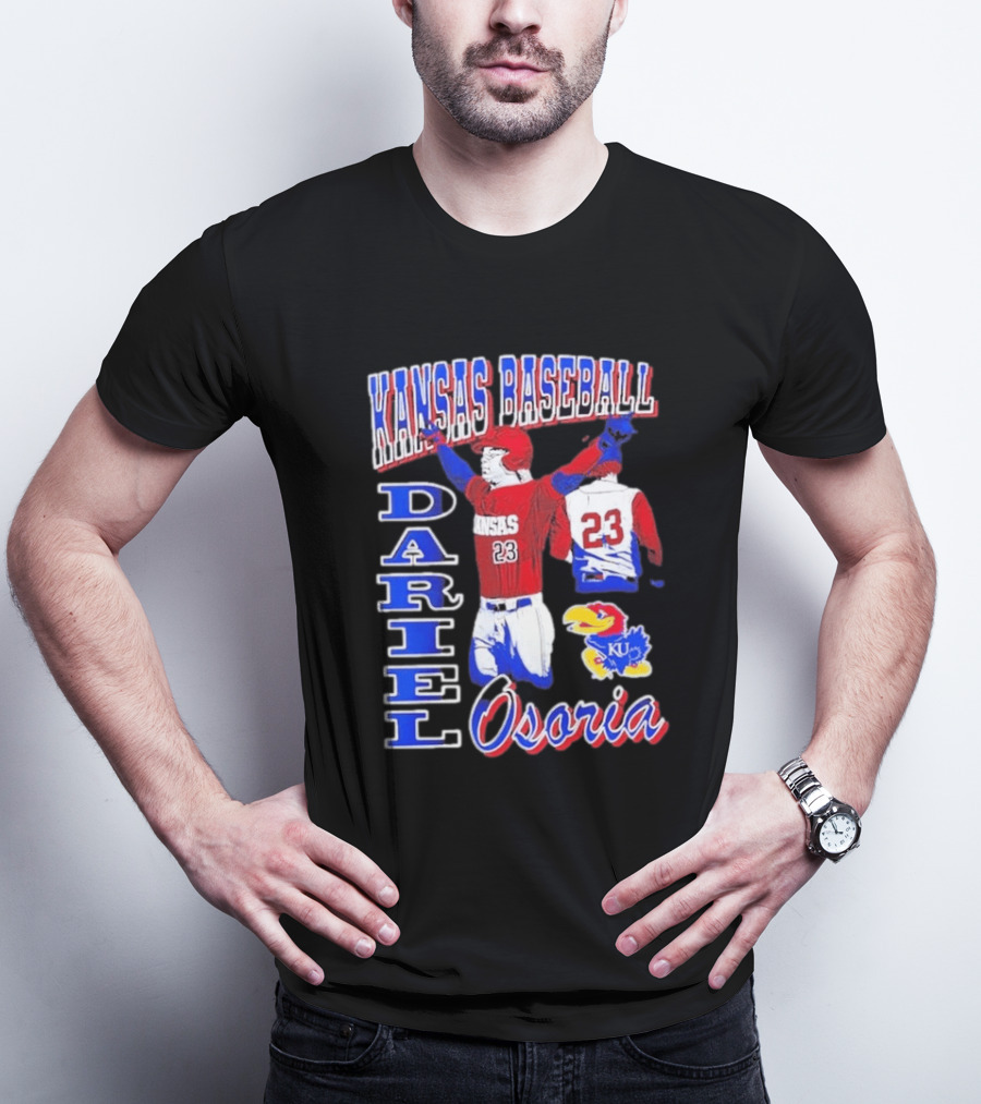Kansas Baseball Dariel Osoria 23 KU Jayhawks T-Shirt