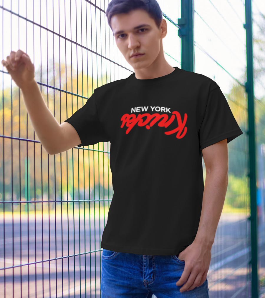 New York Knicks NBA Basketball Retro Red Script T-Shirt