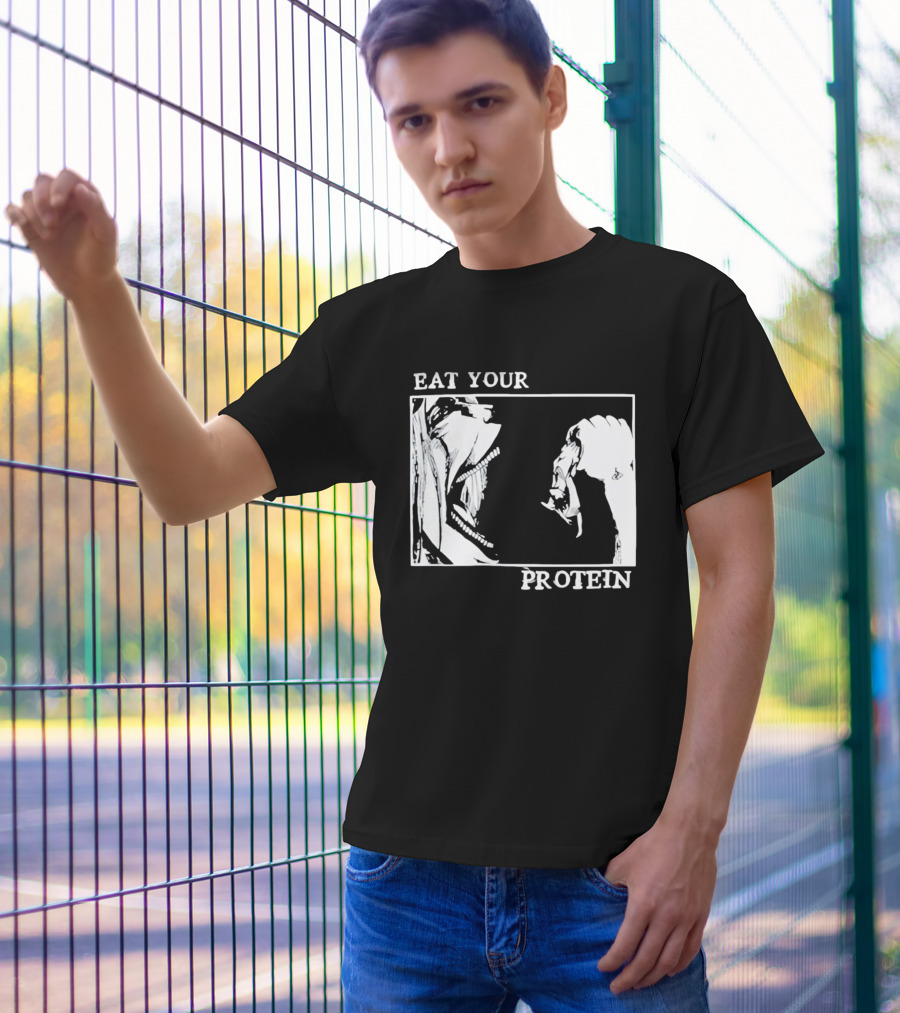 Eat Your Protein Beast Devouring Prey Fierce Motivation T-Shirt