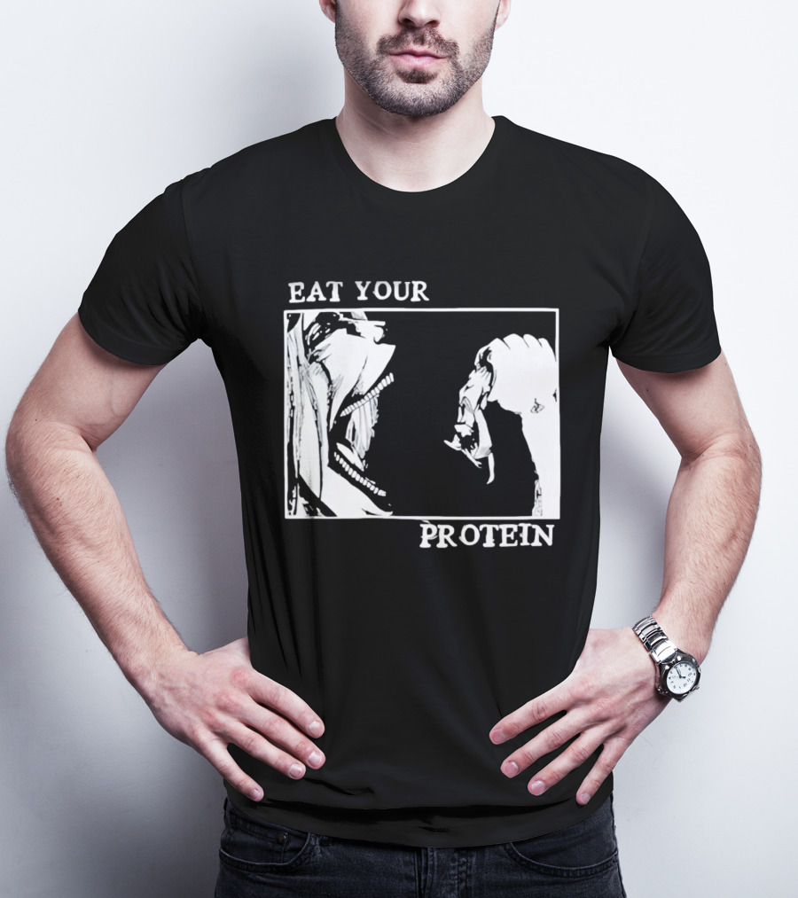 Eat Your Protein Beast Devouring Prey Fierce Motivation T-Shirt