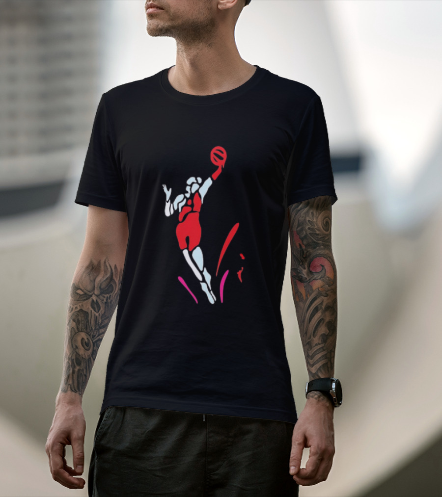 Portland Fire Basketball Player Athlete Jumping Action Pose T-Shirt