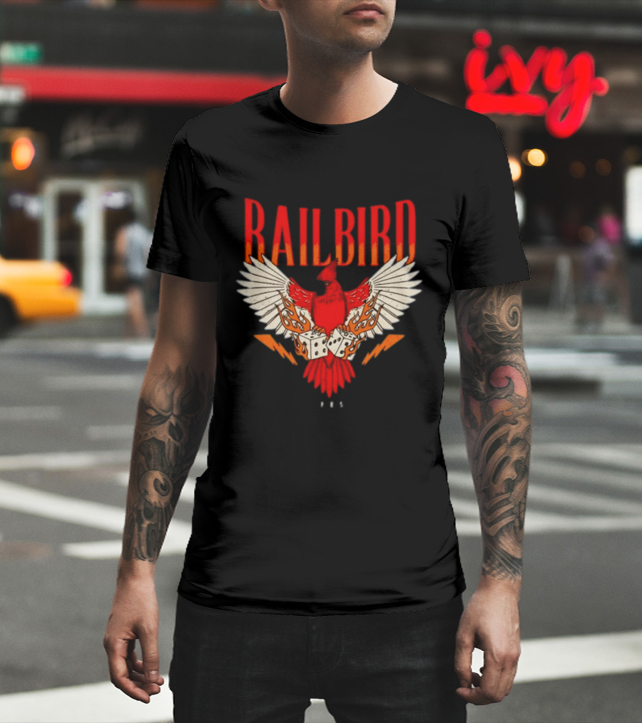 Railbird Festival 063 Red Winged Dice Bird With Flames T-Shirt
