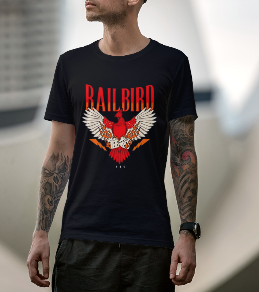 Railbird Festival 063 Red Winged Dice Bird With Flames T-Shirt