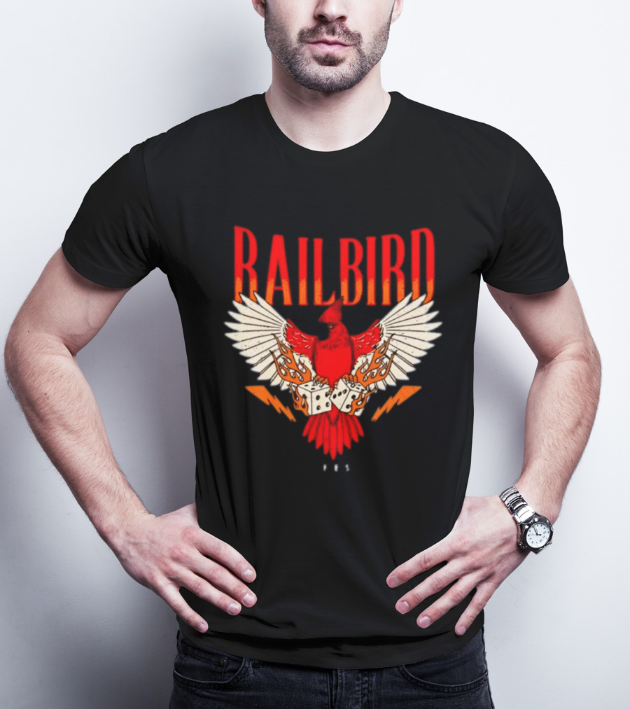 Railbird Festival 063 Red Winged Dice Bird With Flames T-Shirt