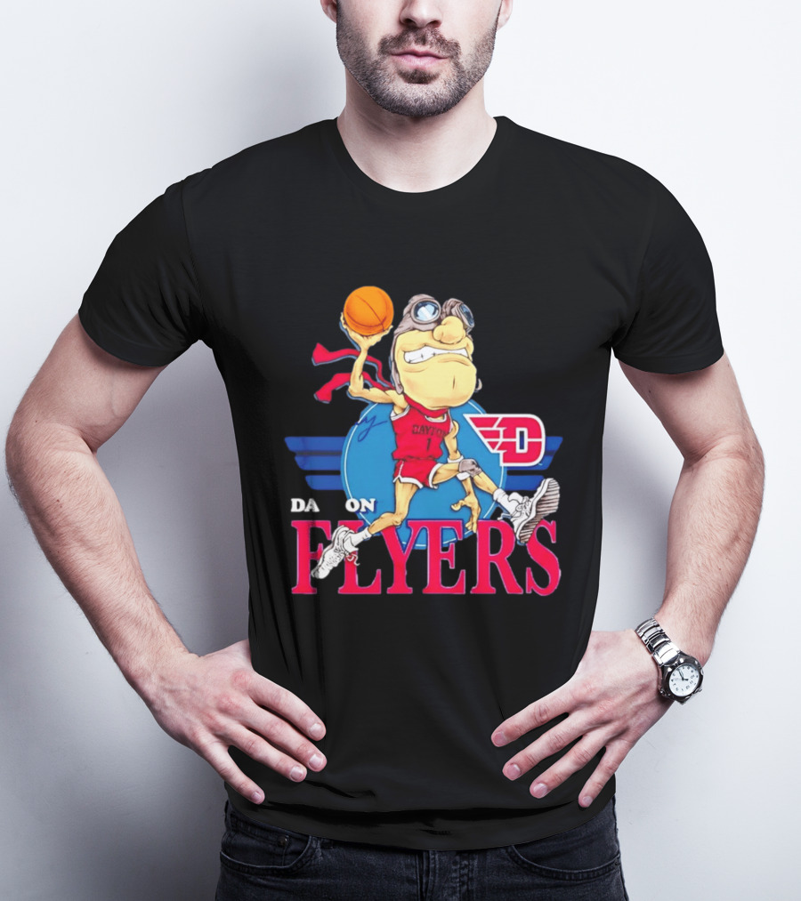 Dayton Flyers Rudy Dunking Basketball Cartoon T-Shirt