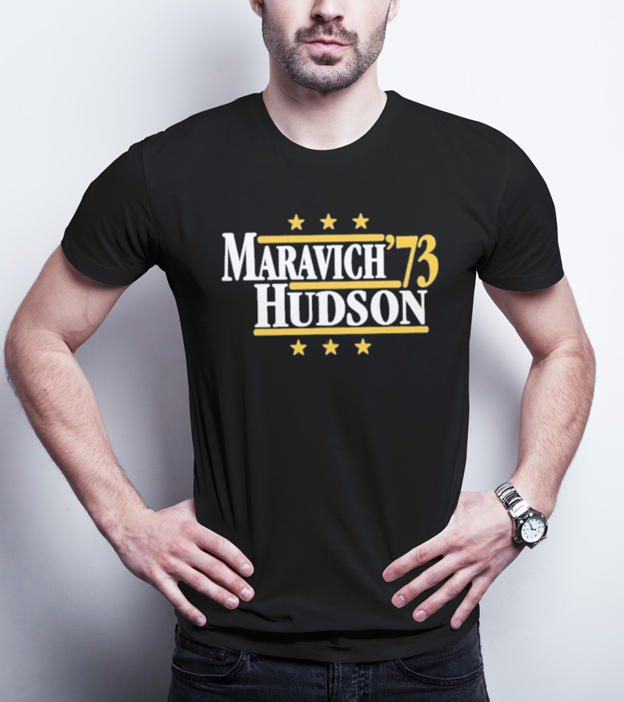 Maravich Hudson 1973 Atlanta Hawks Basketball Stars T-Shirt