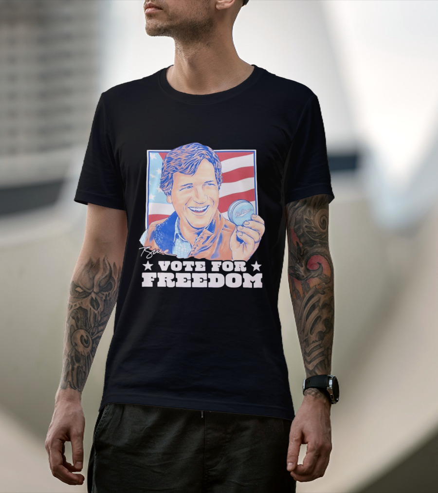 Tucker Carlson Old Row Vote For Freedom America Flag T-Shirt
