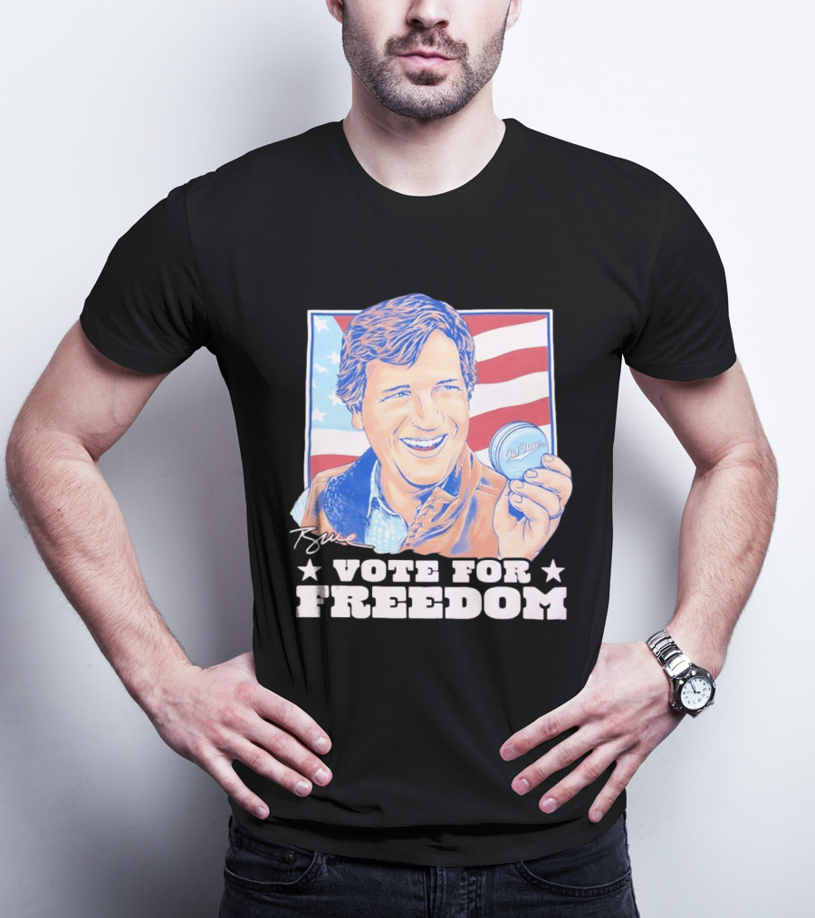 Tucker Carlson Old Row Vote For Freedom America Flag T-Shirt