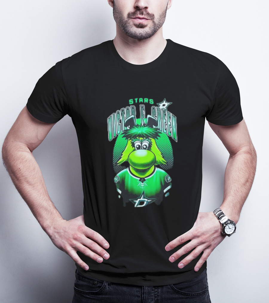Dallas Stars Victor E Green Mascot NHL Fan Gear T-Shirt