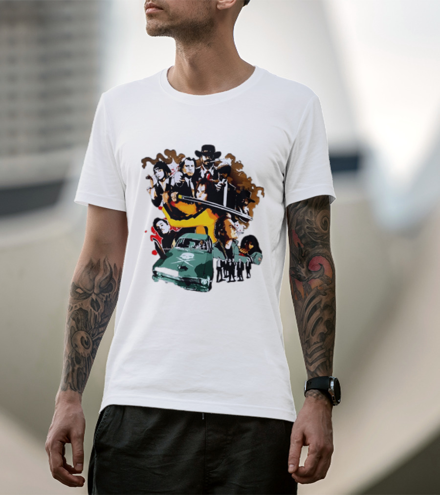 Alex Ember Pulp Fiction Quentin Tarantino Movie Characters Samurai Sword Car T-Shirt